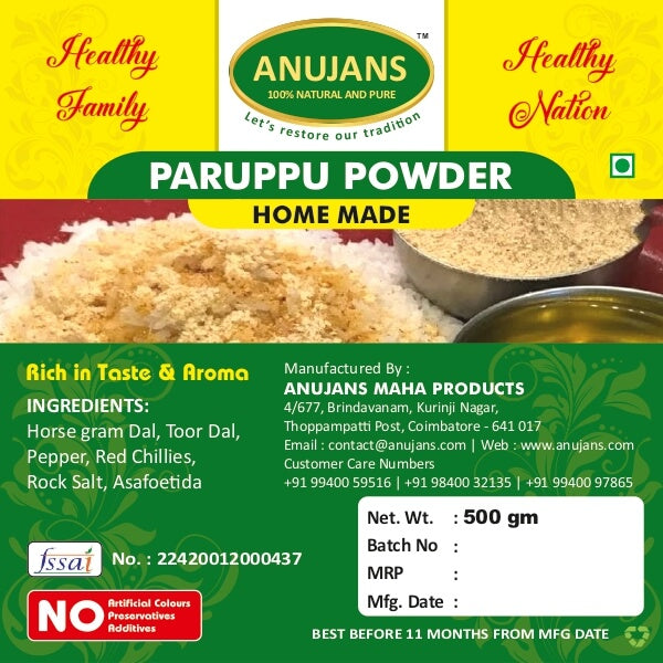 Paruppu Powder – Anujans